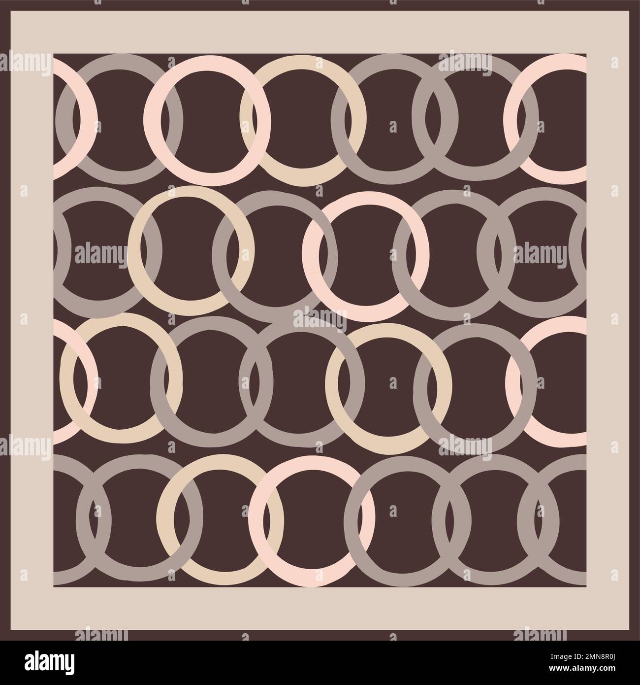 square circled geometric patterns. For textile printing, for silk scarf ...