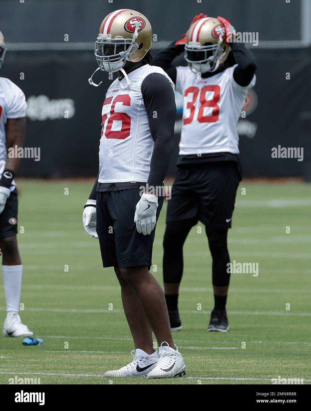 San Francisco 49ers linebacker Reuben Foster is shown during a practice ...
