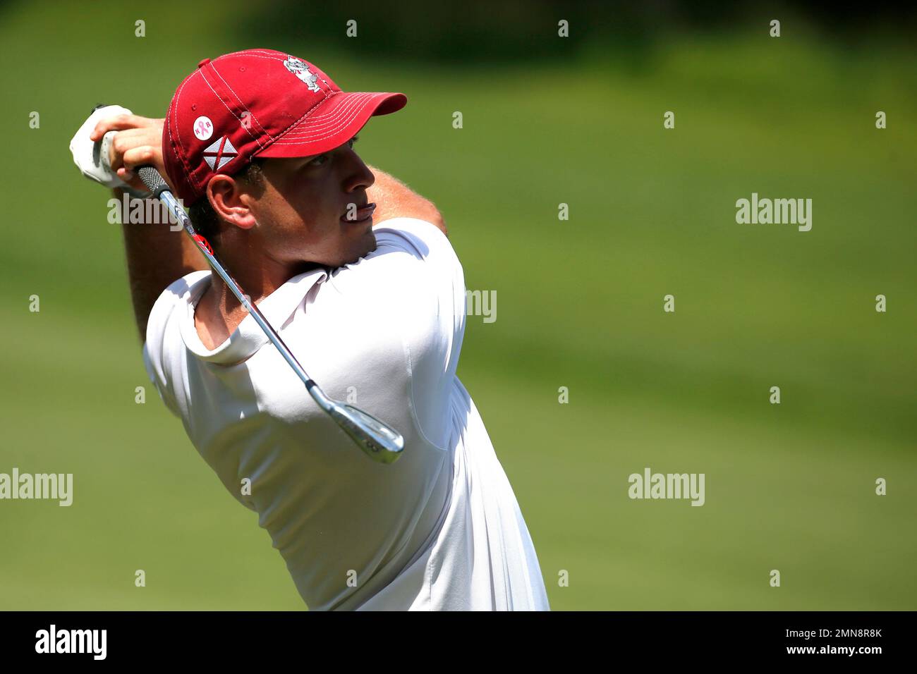 Alabama's Wilson Furr swings from the fairway on hole two during the ...