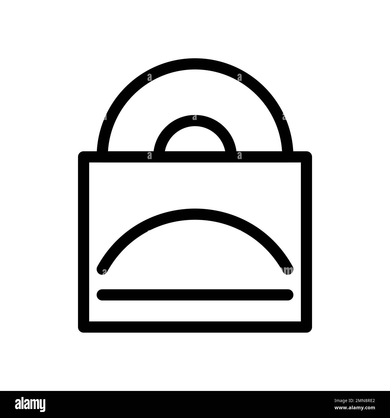 Music album icon line isolated on white background. Black flat thin ...