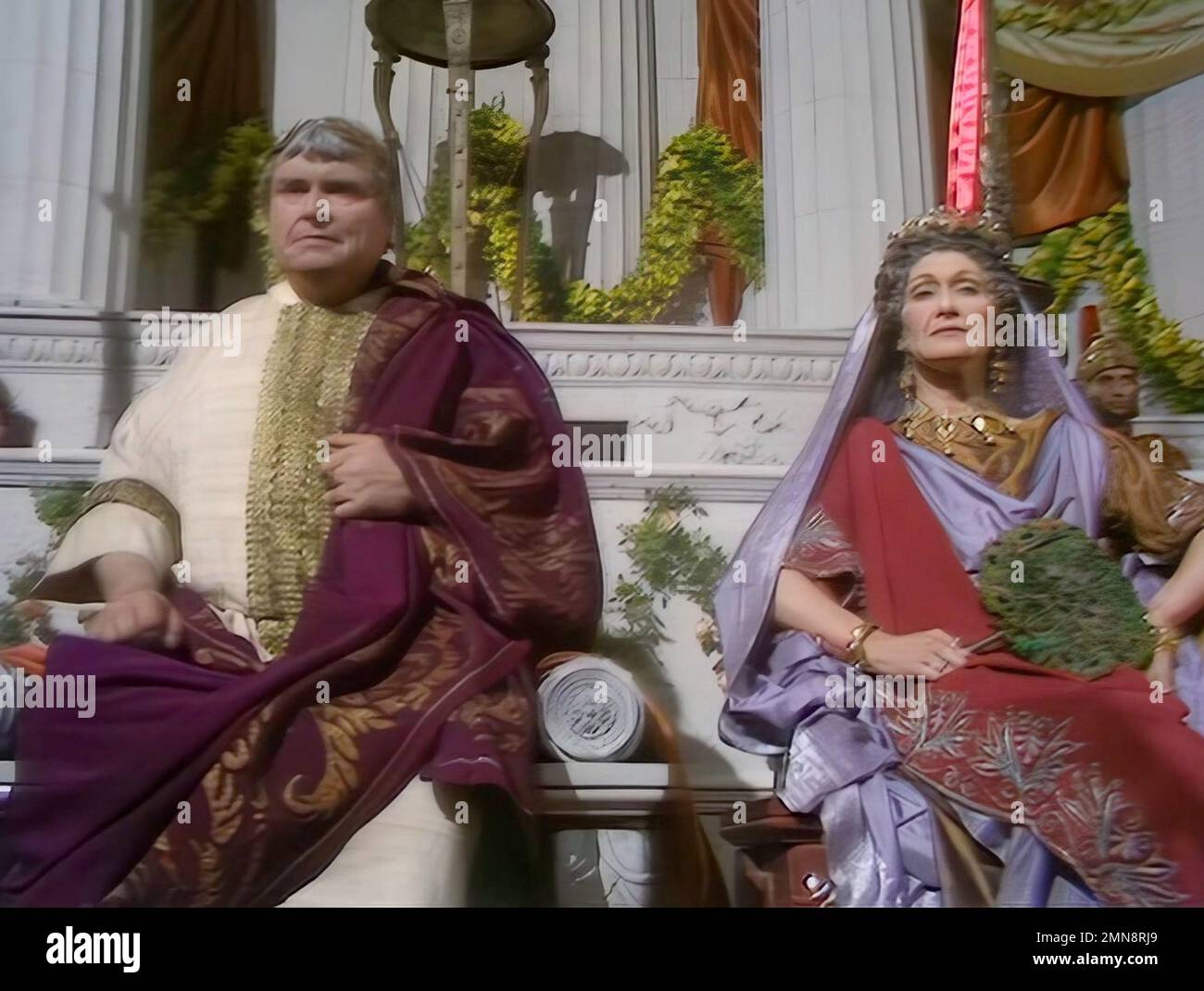 London.UK. Sian Phillips (as Livia) , Brian Blessed (as Augustus) in a ...