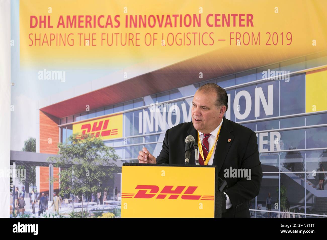 IMAGE DISTRIBUTED FOR DHL - Rosemont Mayor Brad Stephens speaks at DHL ...