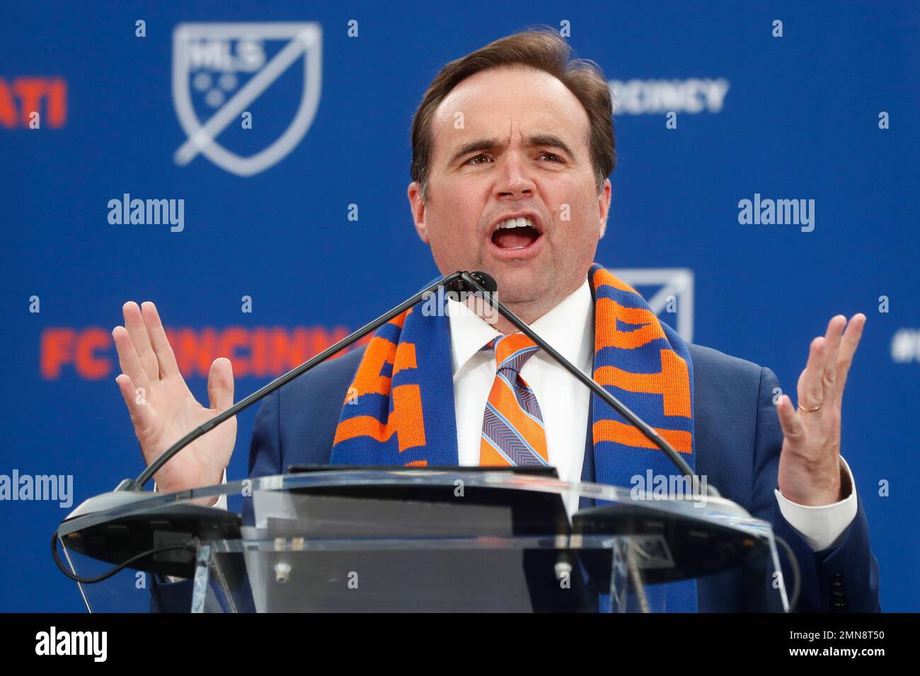 Cincinnati Mayor John Cranley speaks during an event to announce the ...