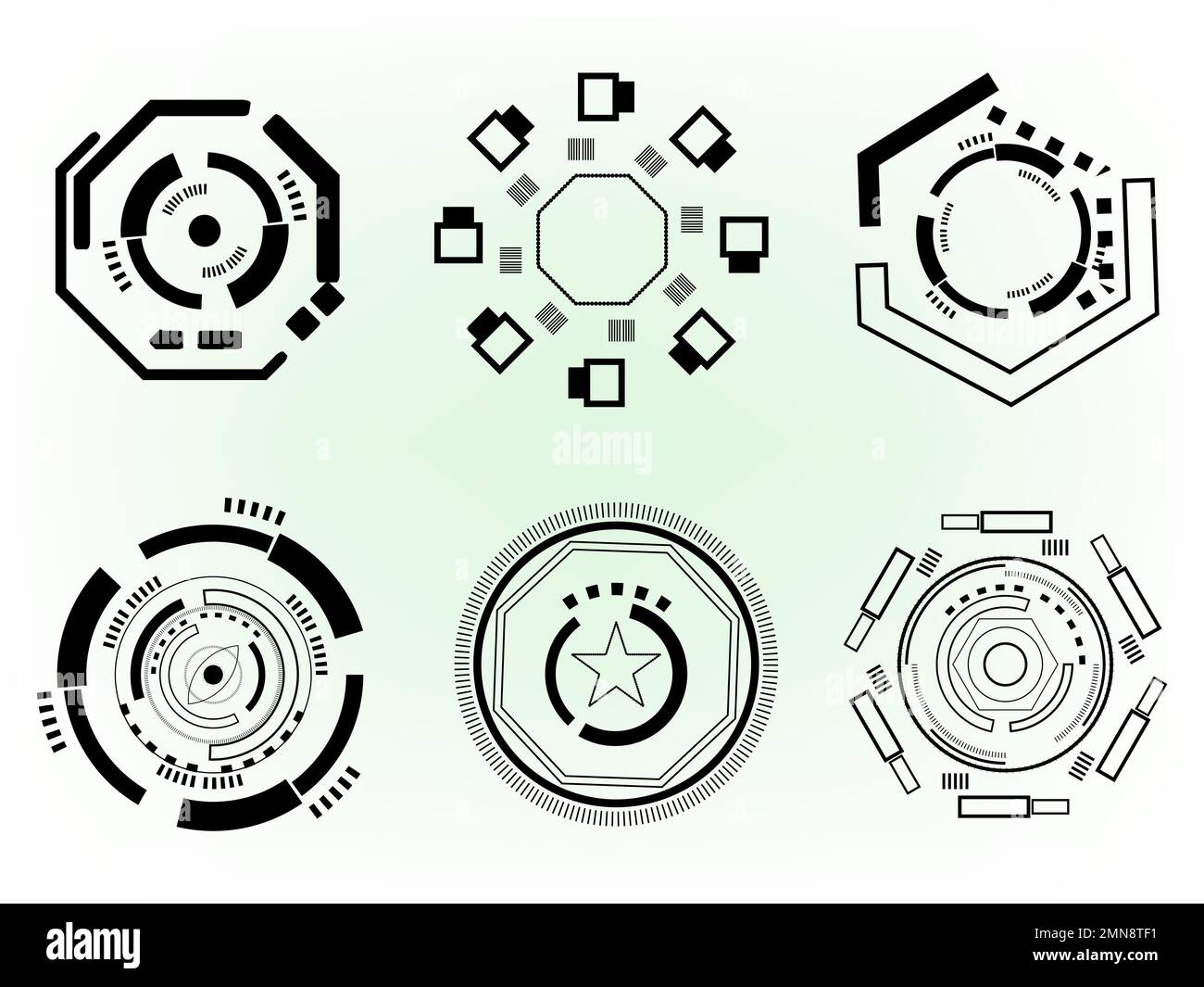Set of tech gear futuristic technology icon pattern abstract background ...