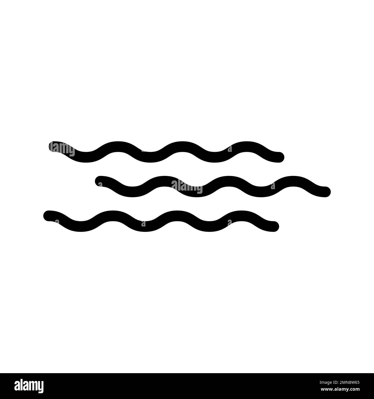 Water icon line isolated on white background. Black flat thin icon on ...