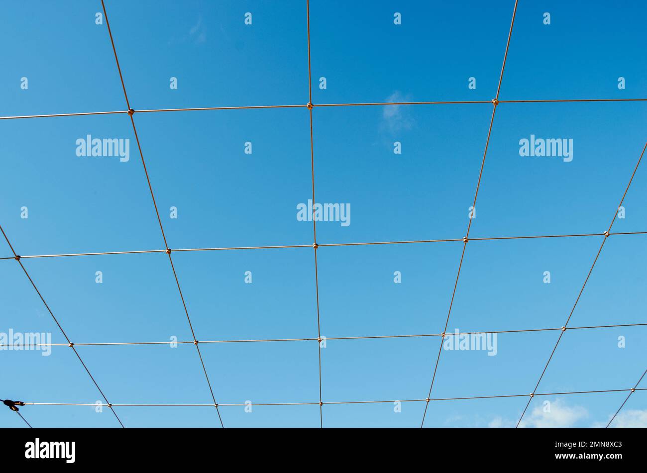 Blue sky wired in the form of squares Stock Photo - Alamy