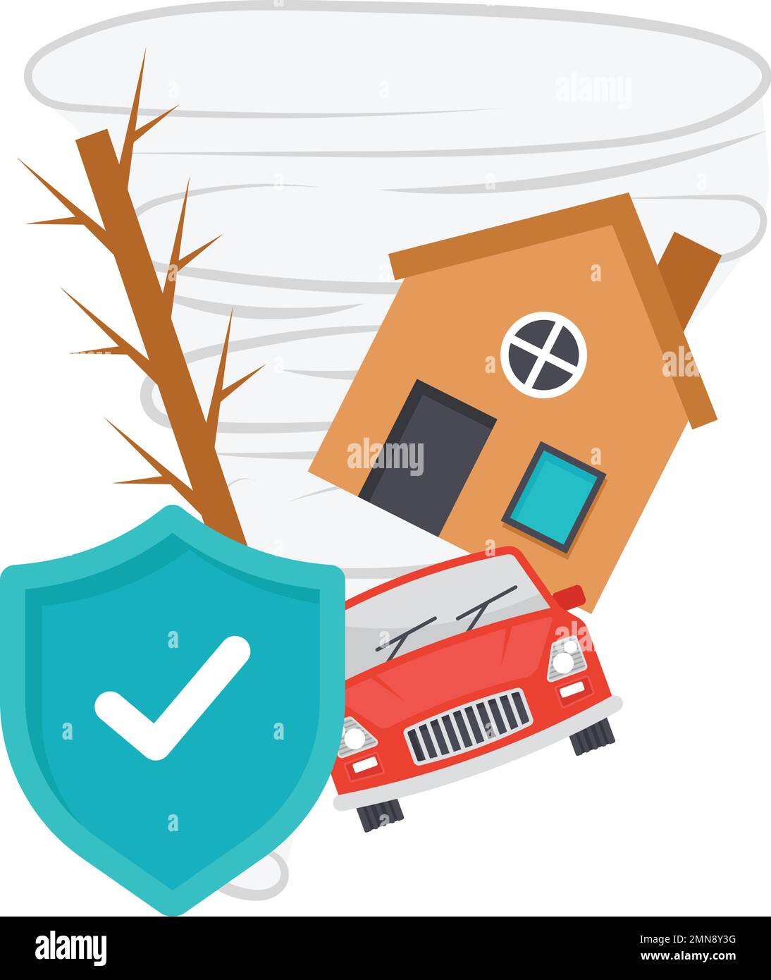 Tornado car damage Stock Vector Images - Alamy