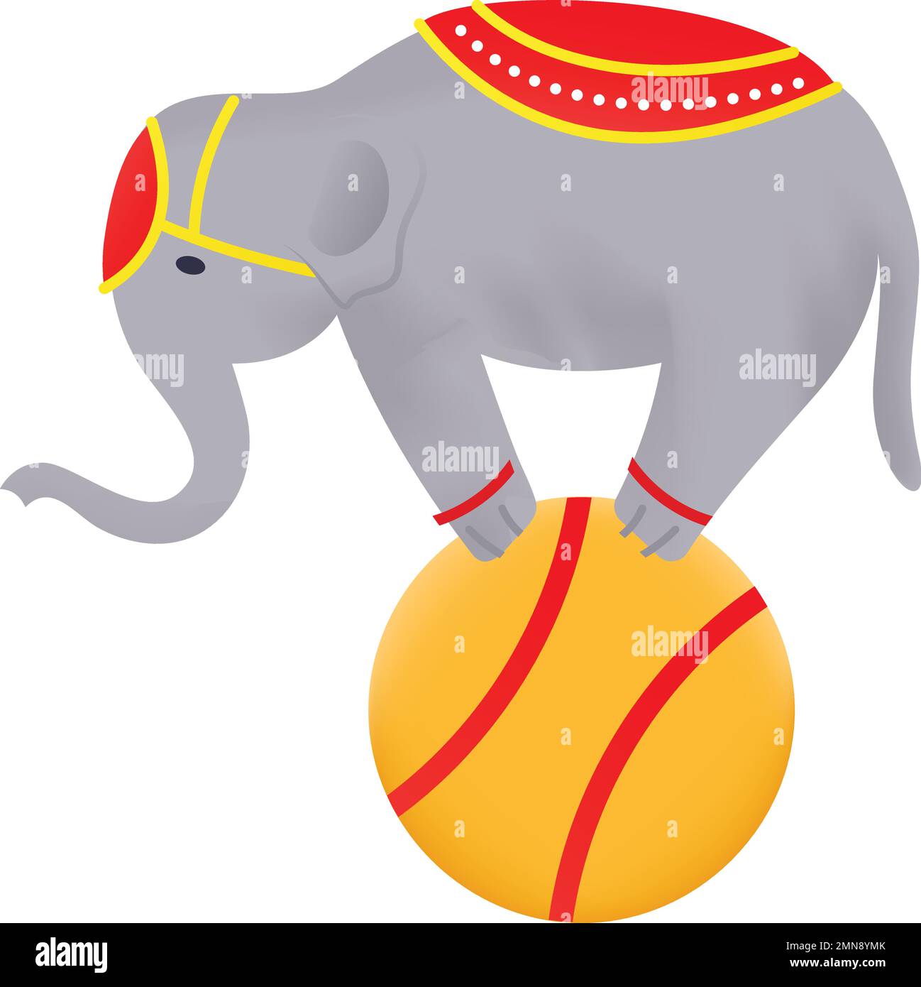 Vintage Circus Elephant On Ball Clip Art