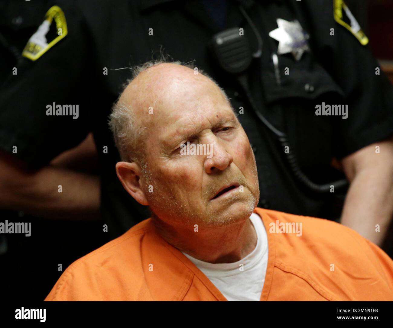 FILE - In this April 27, 2018, file photo, Joseph James DeAngelo makes ...
