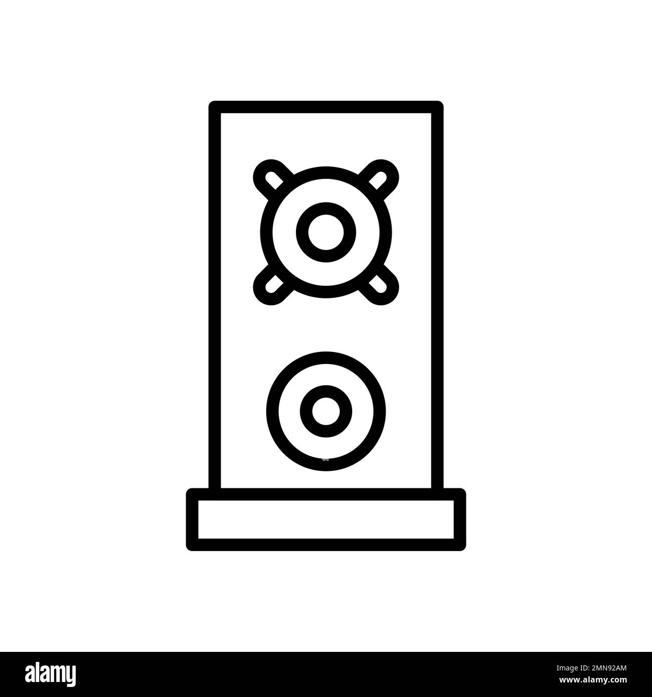 Woofer icon line isolated on white background. Black flat thin icon on ...