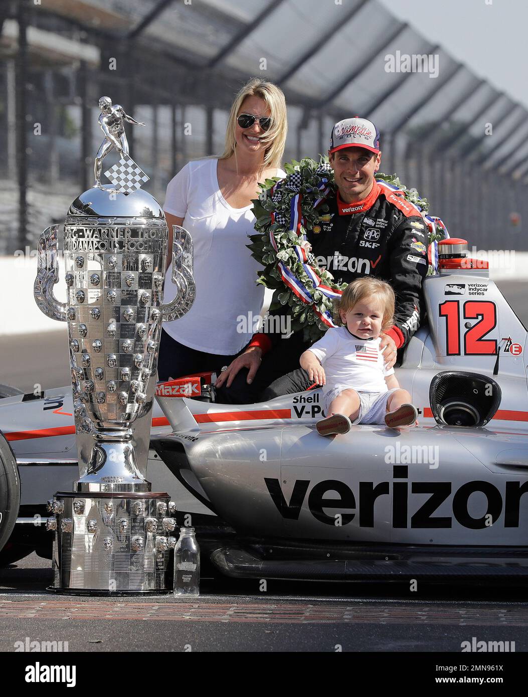 Indianapolis 500 champion Will Power, of Australia, poses with his wife ...