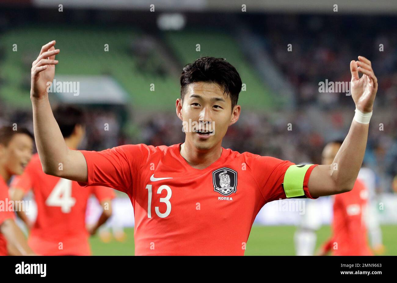 South Korea's Son Heung-min celebrates after scoring his side's first ...