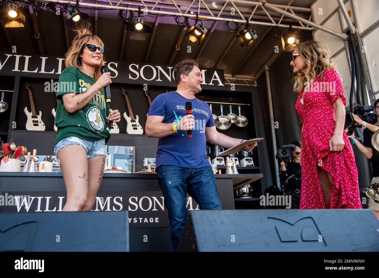 Halsey, left, and Giada de Laurentiis seen at the Williams Sonoma ...