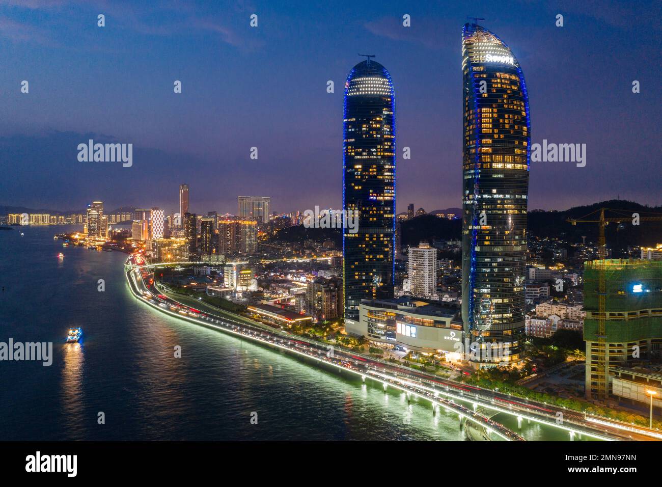 Xiamen city night scene Stock Photo - Alamy