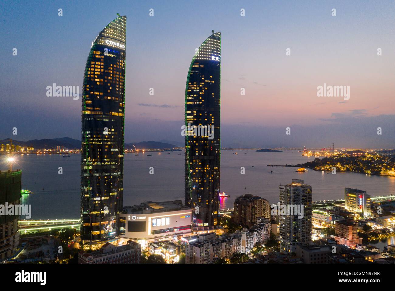 Xiamen city night scene Stock Photo - Alamy