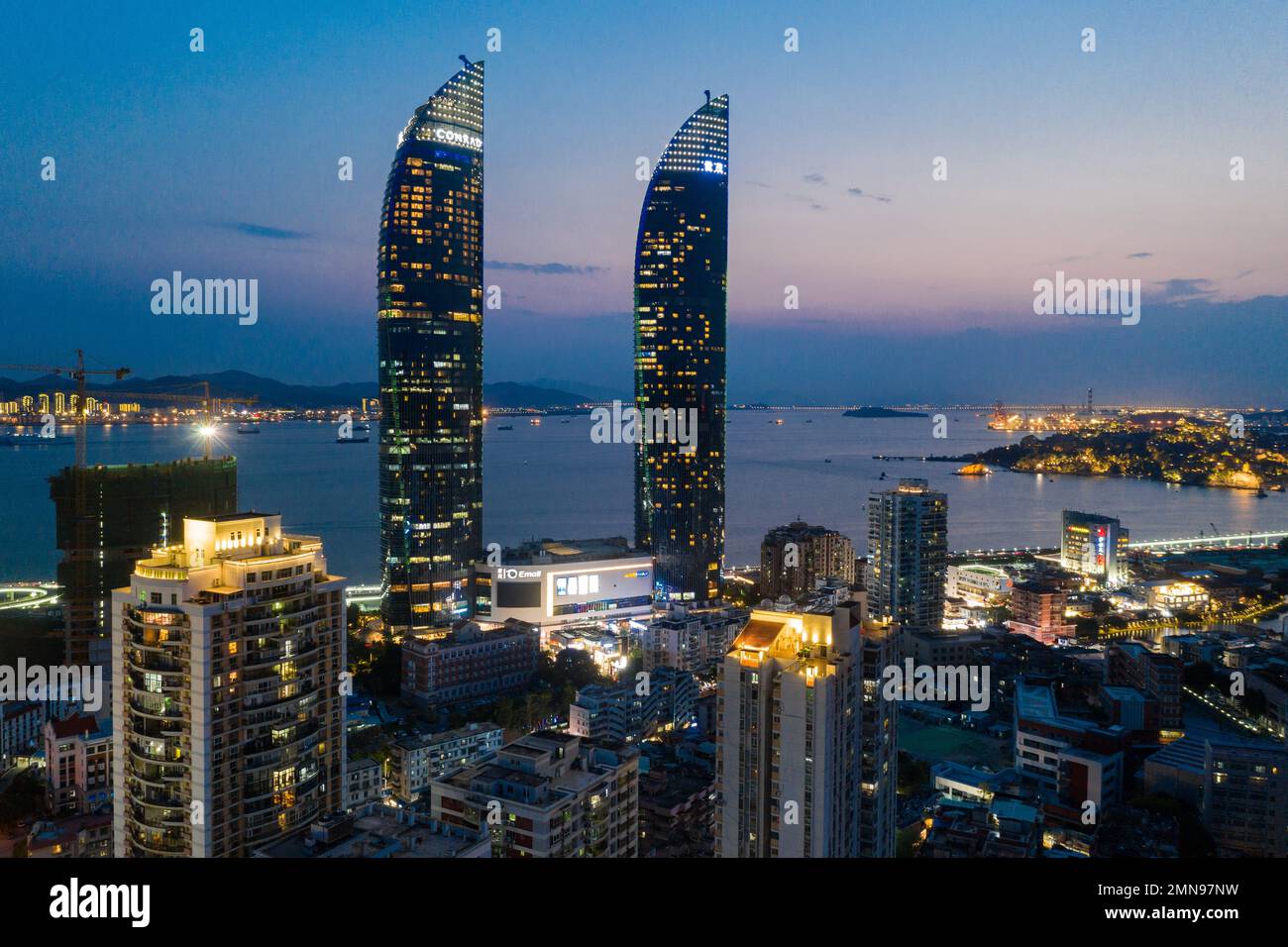 Xiamen city night scene Stock Photo - Alamy