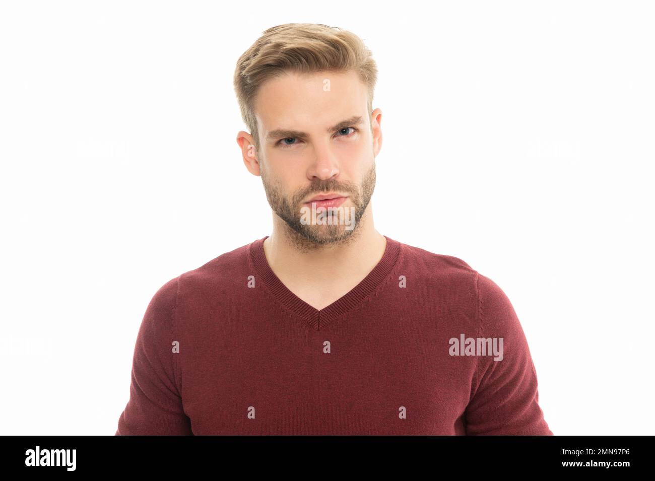 photo of guy with stubble hair. guy with stubble isolated on white. guy ...