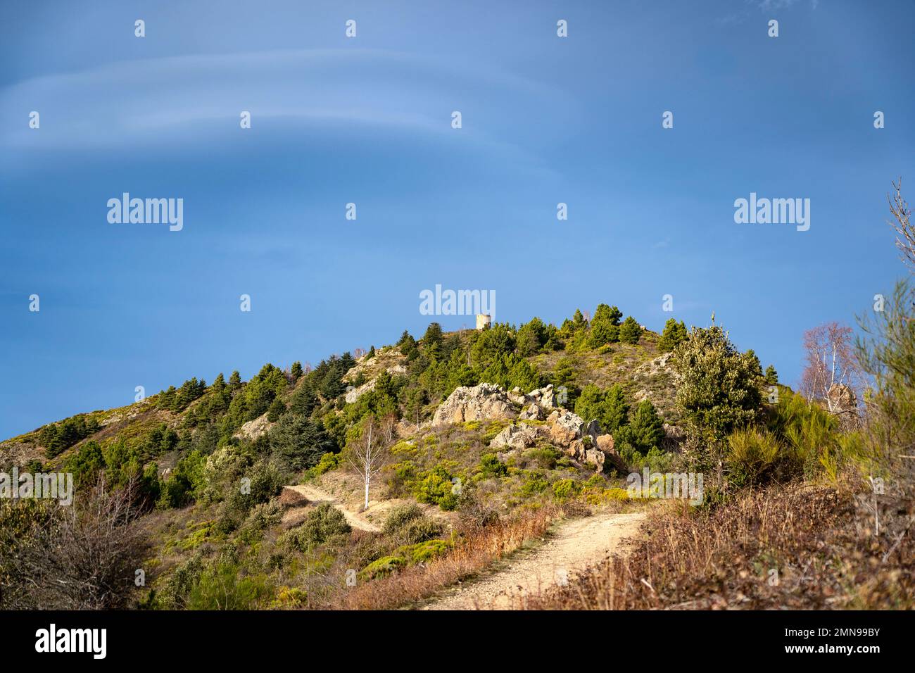 Tour de Goa, signal tower in the Pyrenees, near the Canigou mountain ...
