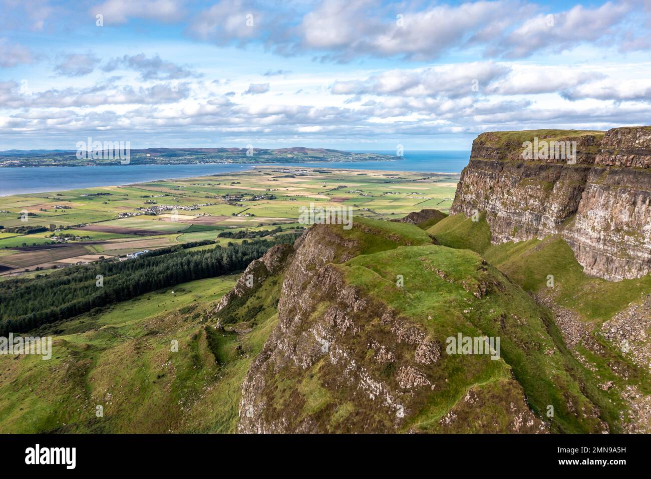 The beautiful Binevenagh mountain near Limavady in Northern Ireland ...