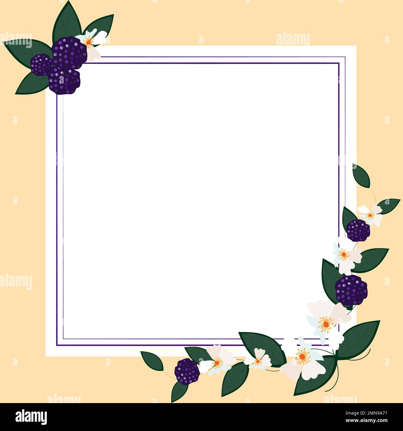 Text Frame Surrounded With Assorted Flowers Hearts And Leaves ...