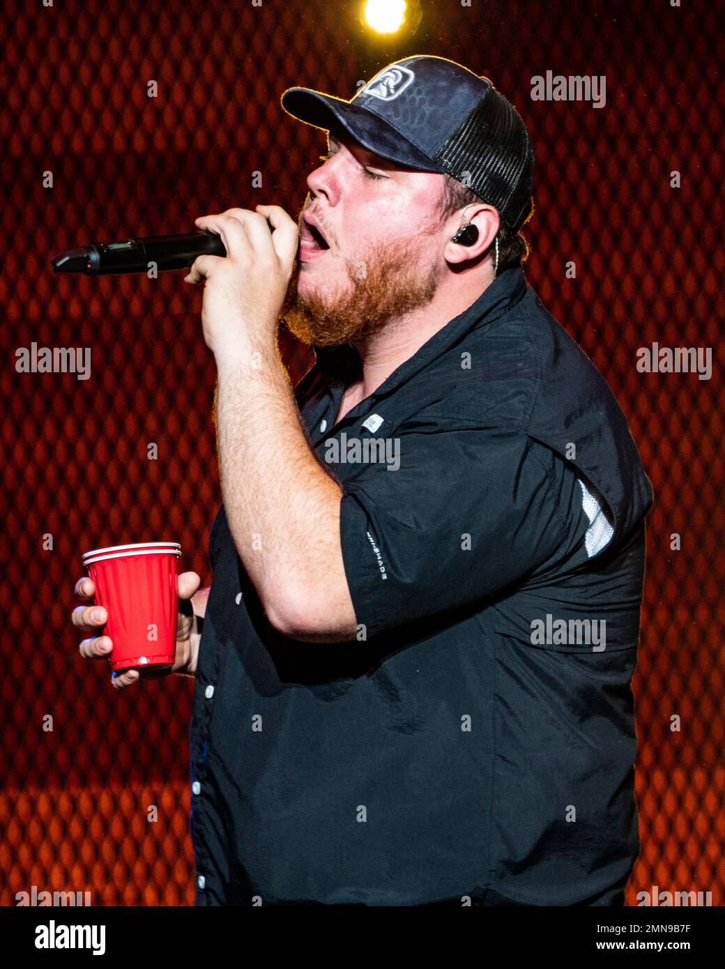 American country singer Luke Combs performs at the Xfinity Center ...
