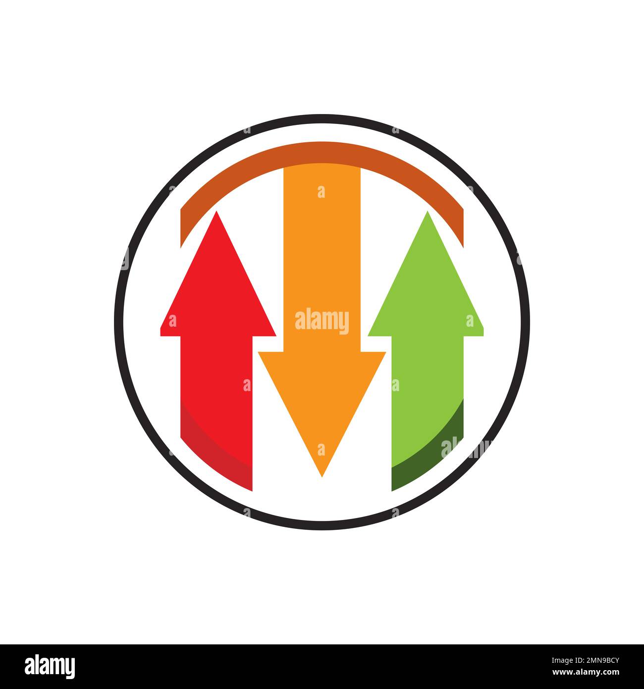 three arrows logo, colorful vector illustration Stock Photo - Alamy