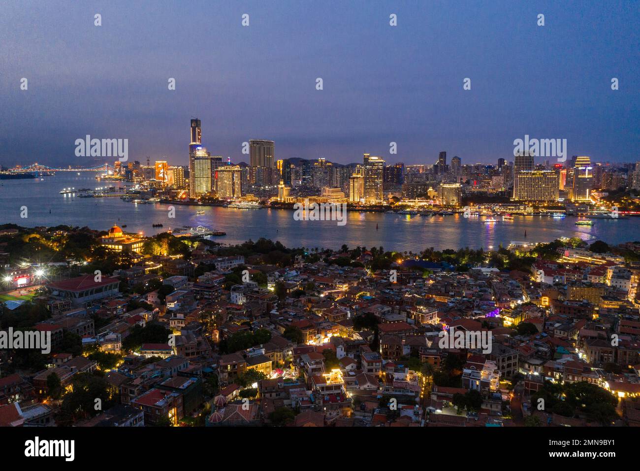 Xiamen city night scene Stock Photo - Alamy