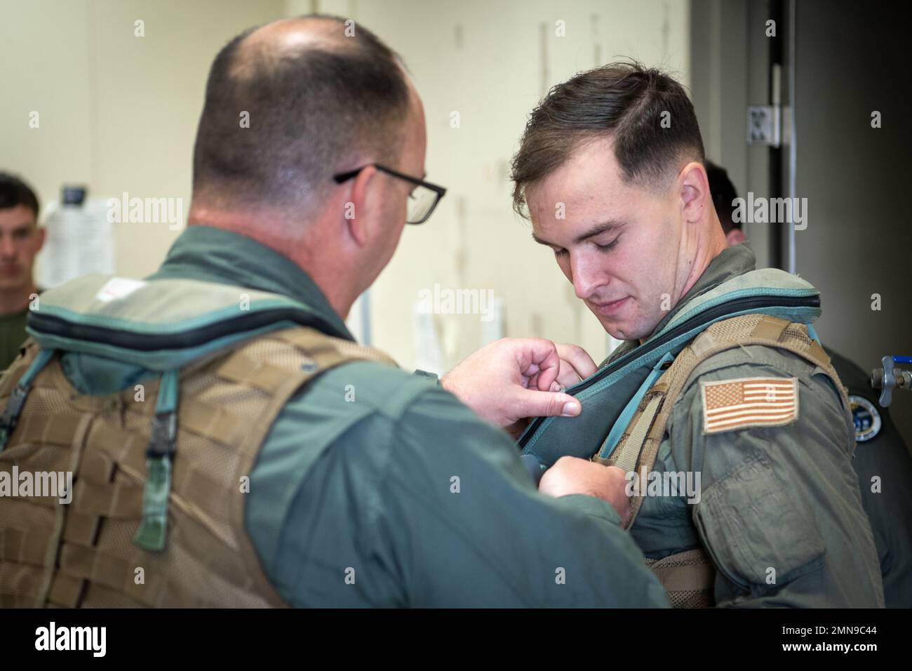U.S. Marine Corps Gunnery Sgt. Stephen Meiners, left, a Saint Clair, Mo ...