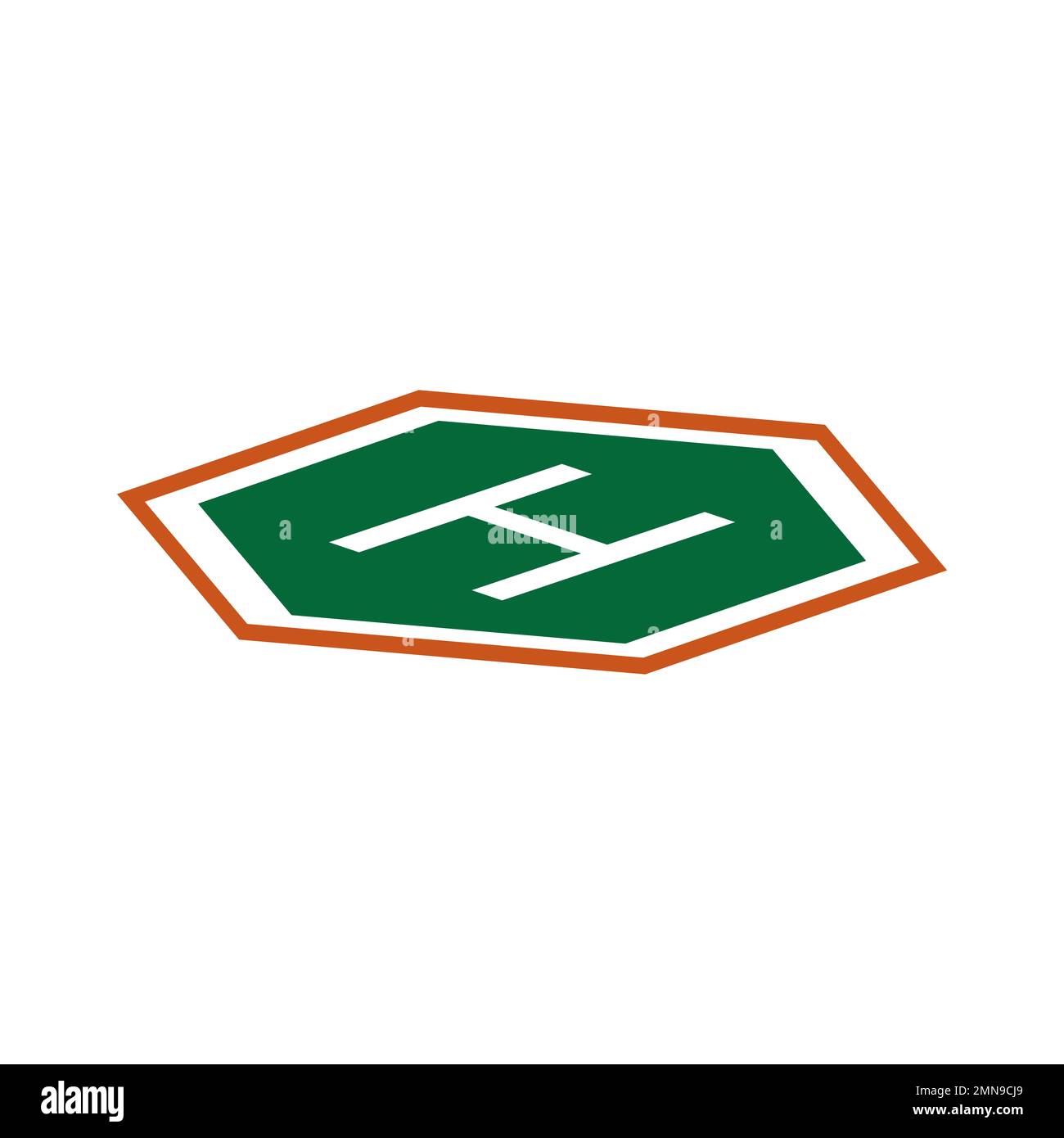 Helipad Icon, Helicopter Landing Pad, Area, Platform, H Letter, Vector ...