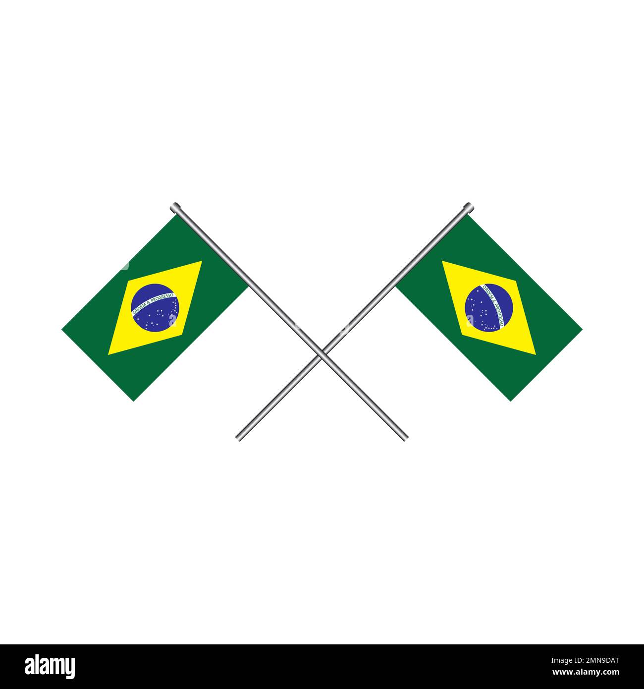 Brazil flag logo,vector illustration flat design Stock Photo - Alamy