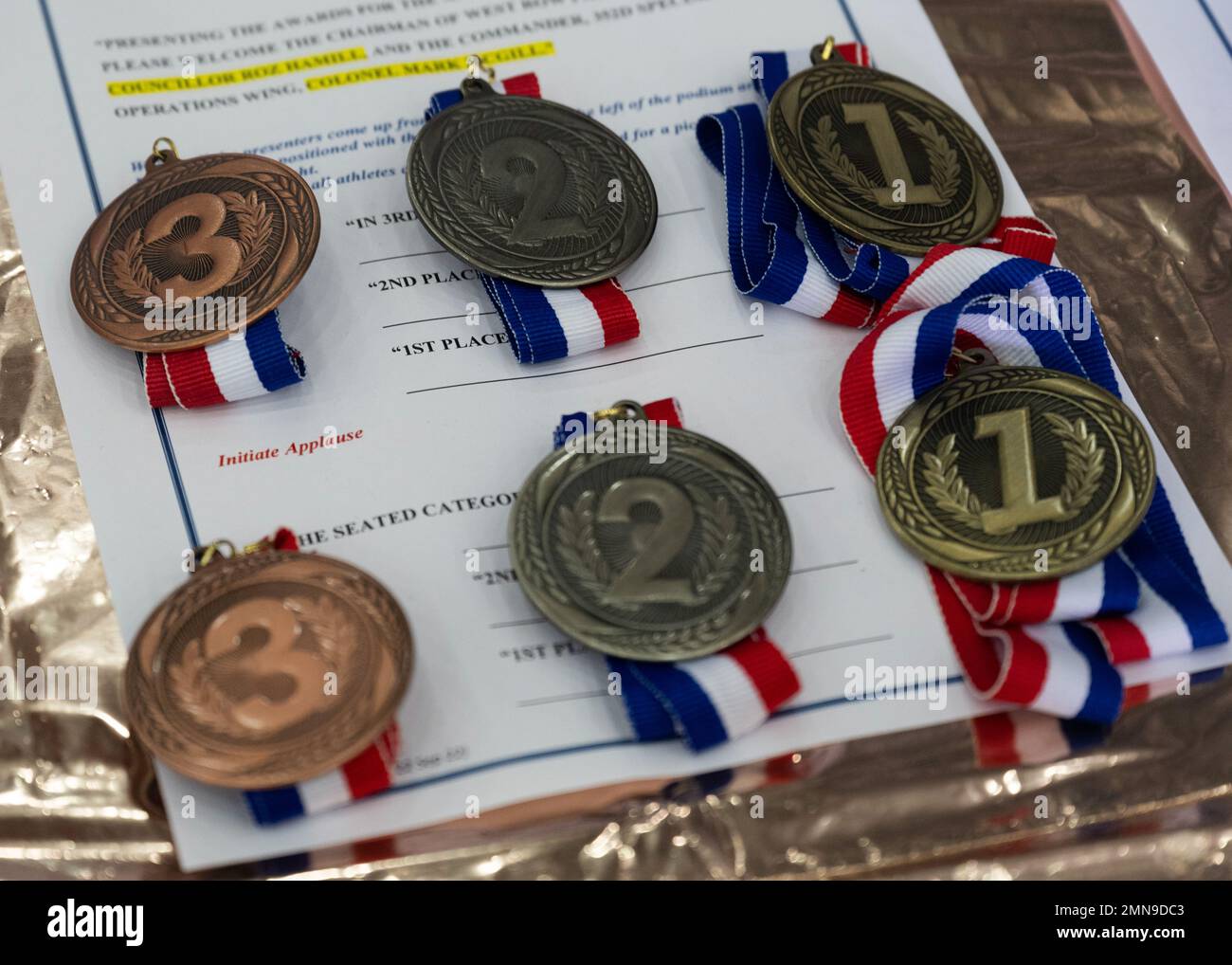 Medals on display are given to the athletes during the 40th annual Joan ...