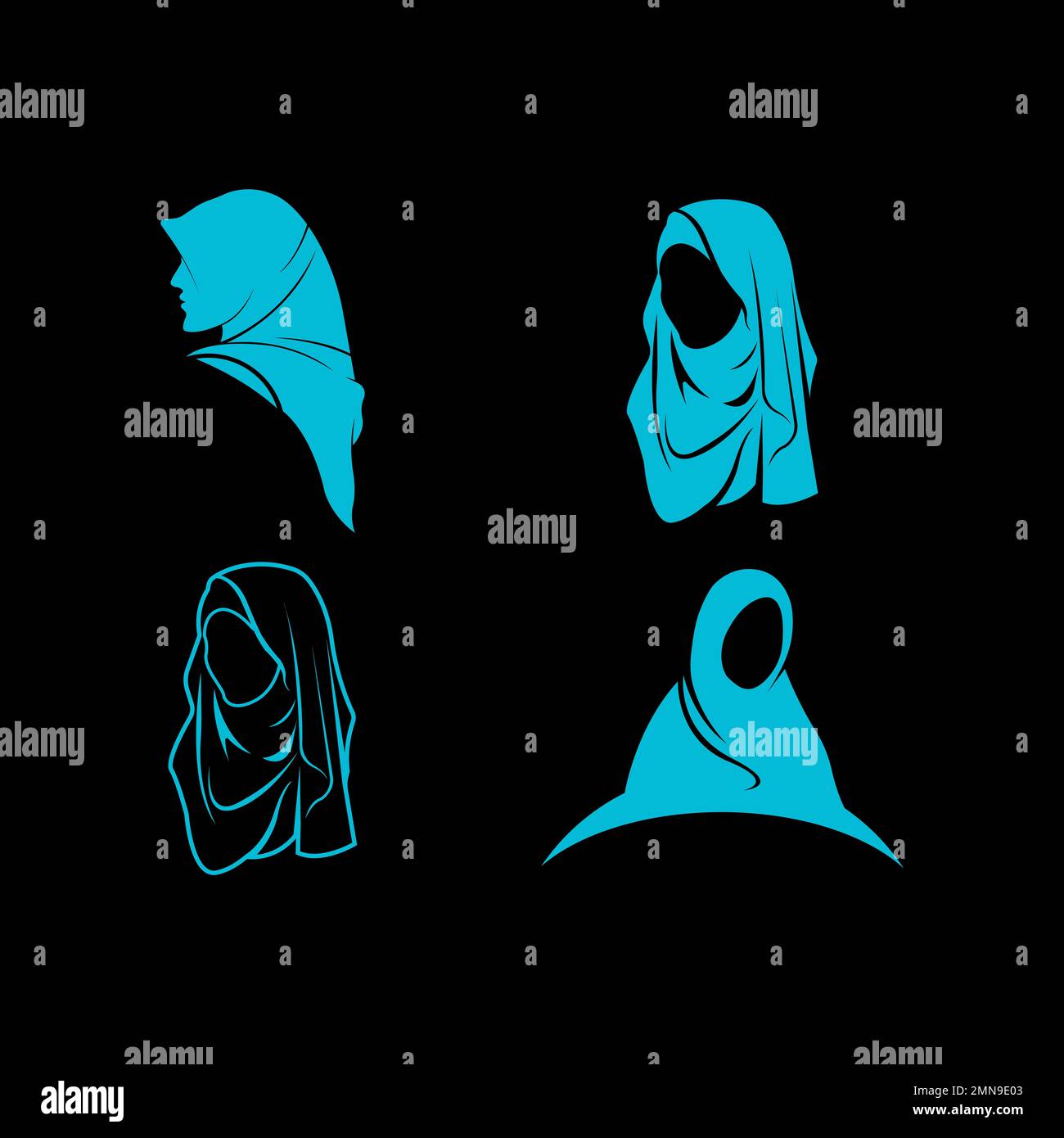 Muslimah silhouette hi-res stock photography and images - Alamy