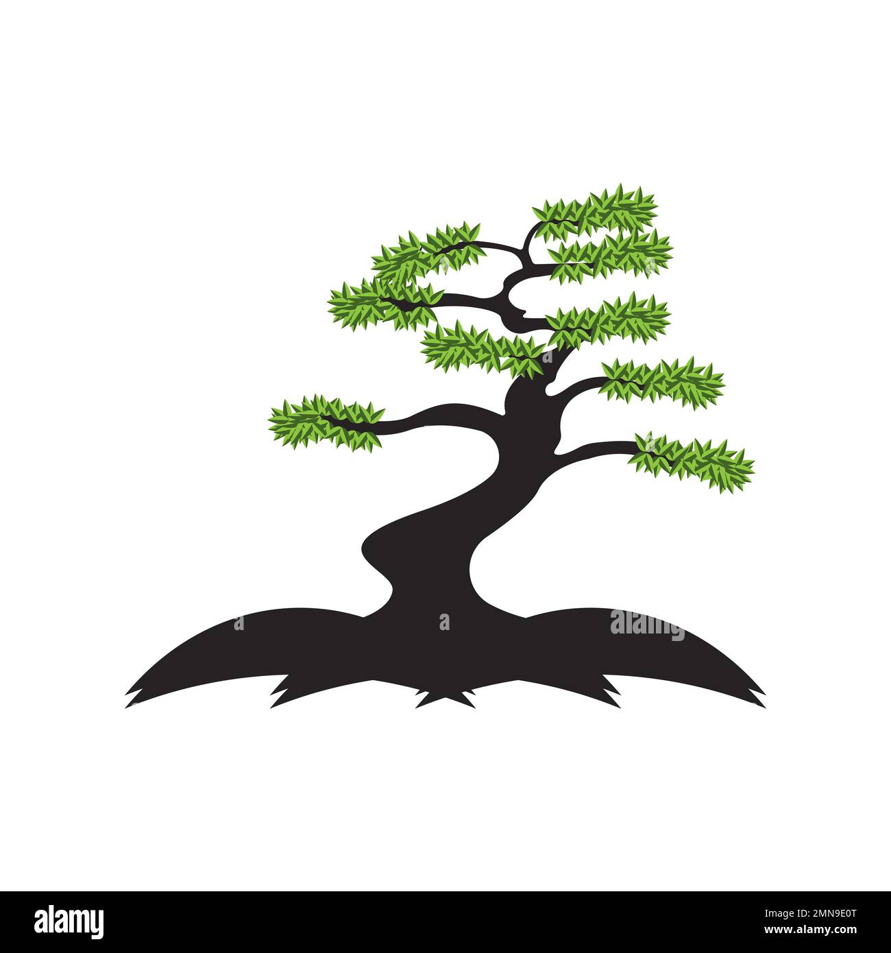Bonsai tree illustration art asian Cut Out Stock Images & Pictures - Alamy