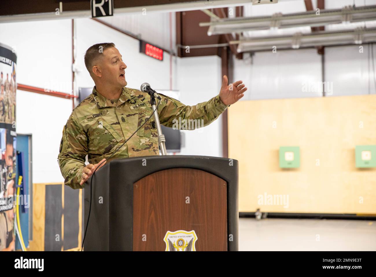 Command Sgt. Maj. Aaron Forry, the outgoing battalion command sergeant ...