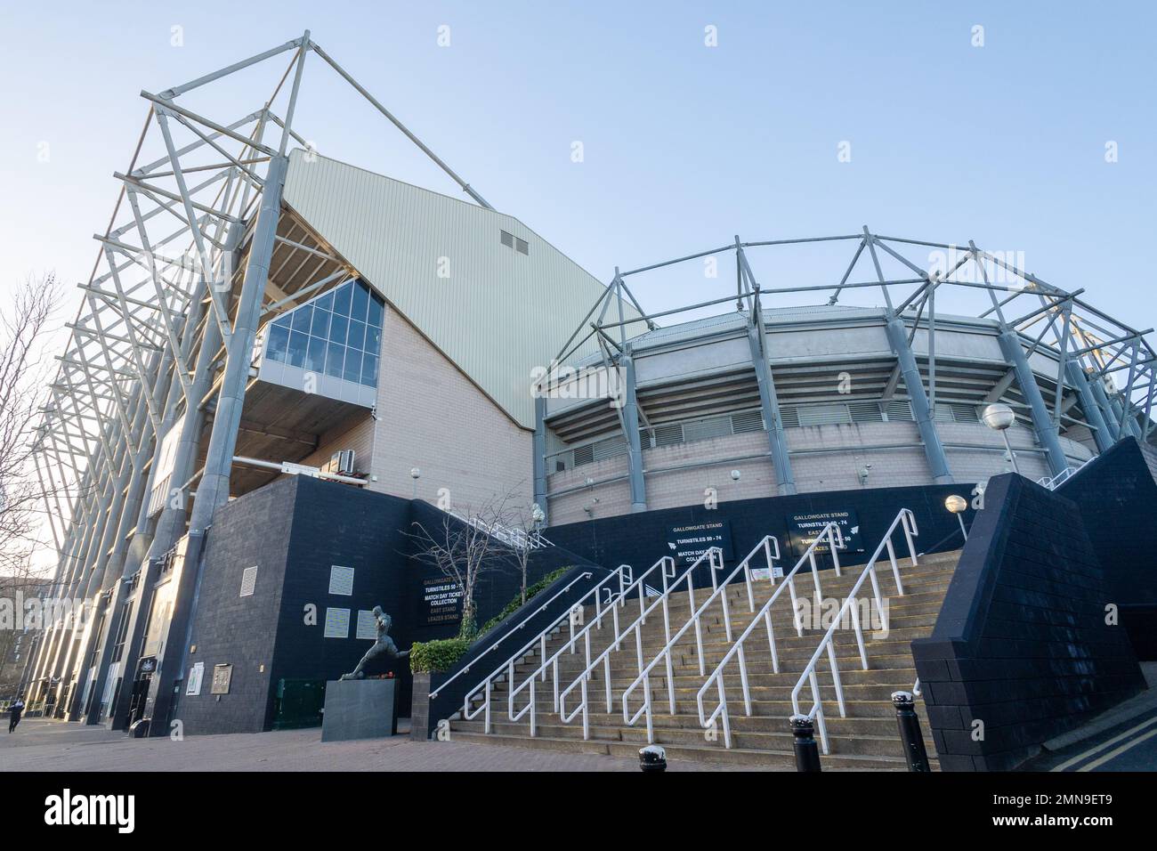 Wide angle view of Newcastle United football club St. James' Park ...