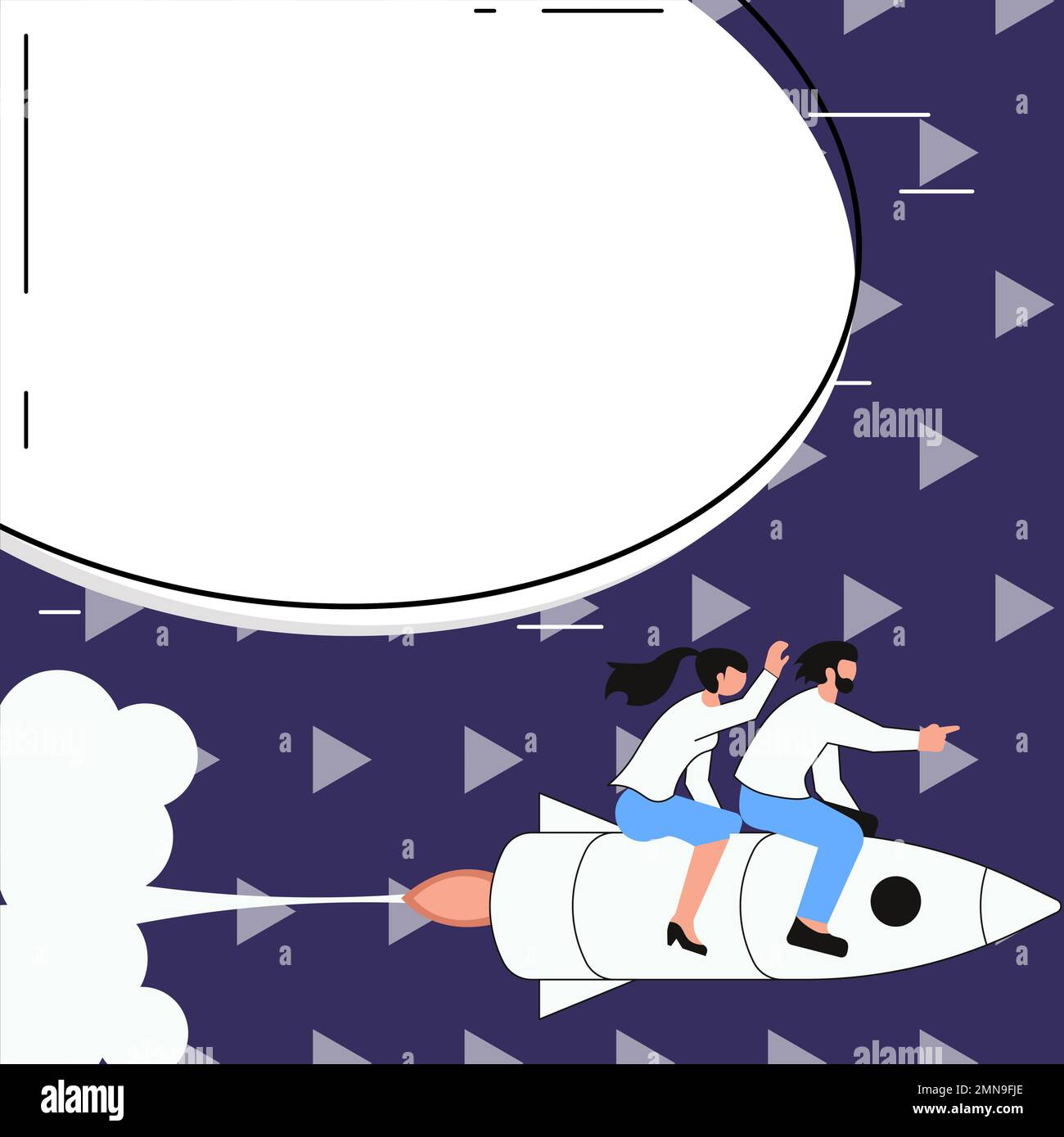 People on Rocket Ship Launching Fast Straight Up. Spaceship Drawing ...