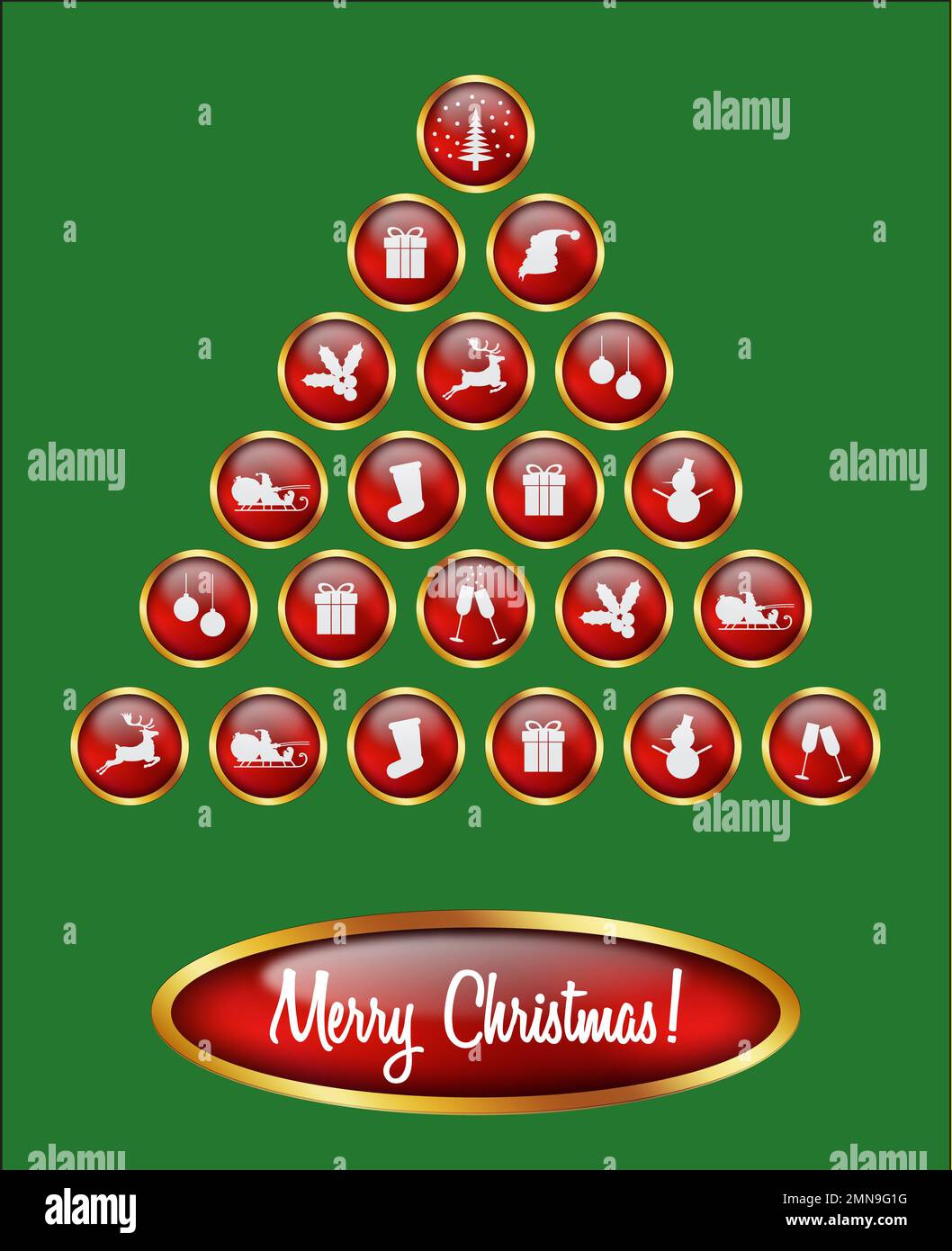Christmas buttons forming a Christmas tree Stock Photo - Alamy