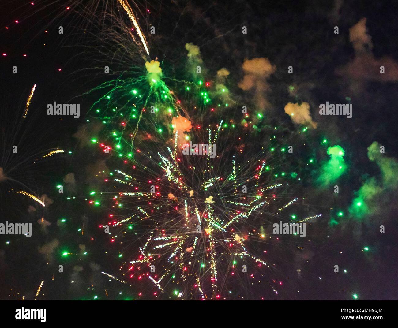 Shot of a firework in the night sky Stock Photo - Alamy