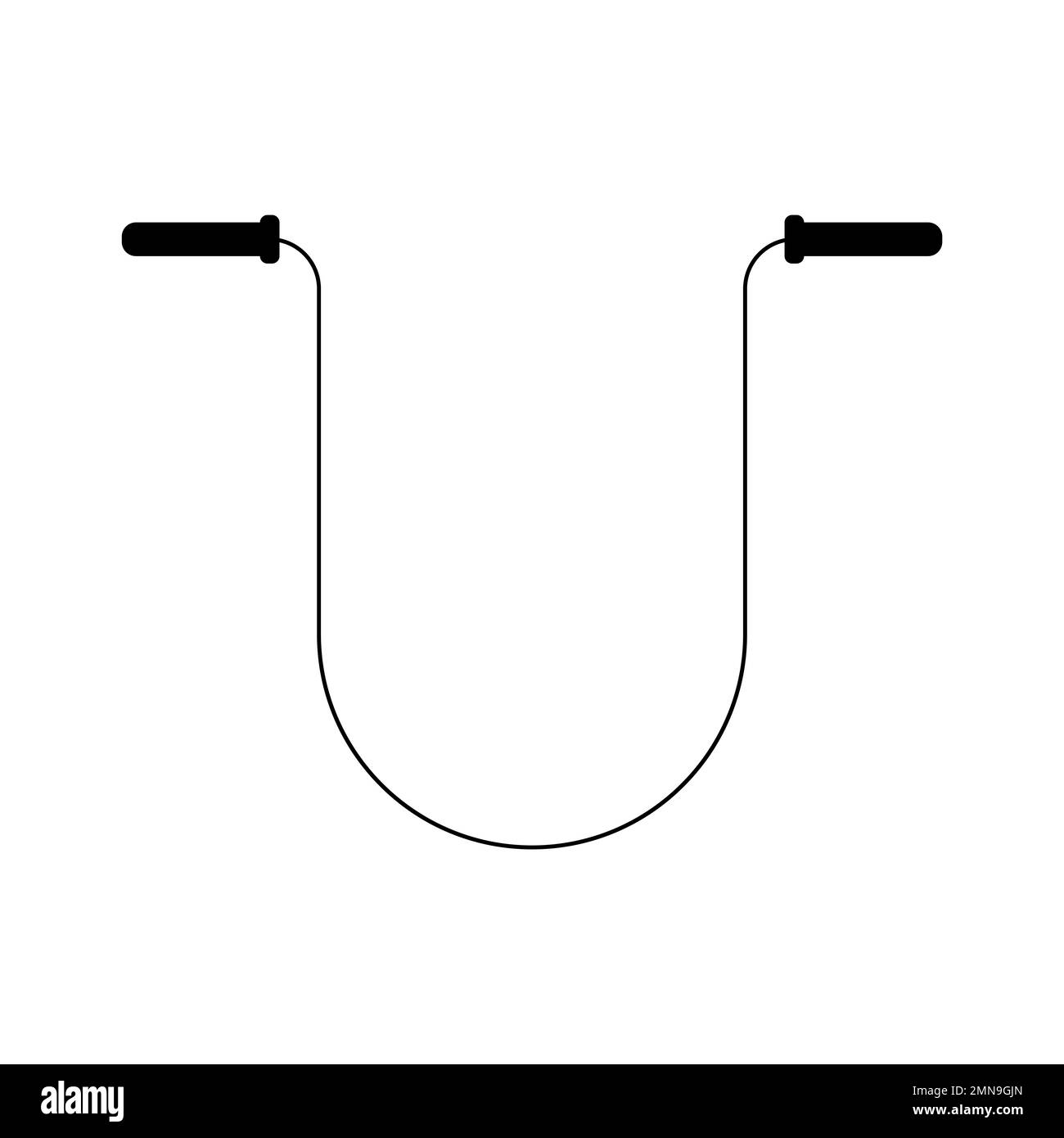 White jump rope icon isolated Black and White Stock Photos & Images - Alamy