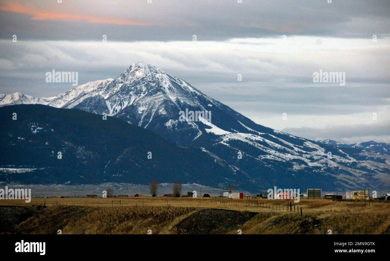 FILE - This Nov. 21, 2016 file photo shows Emigrant Peak towering over ...