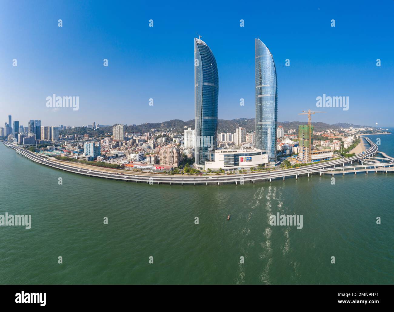 Have a bird's eye view of xiamen whole Stock Photo - Alamy