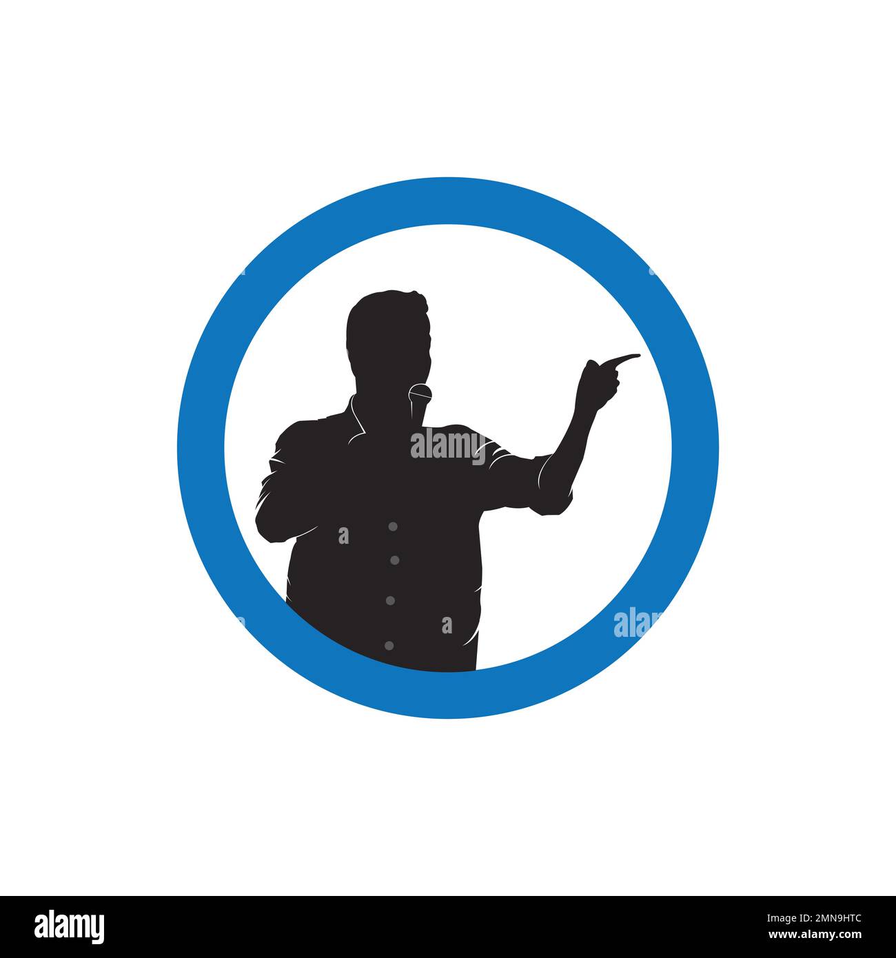 icon of a person giving a speech, leading a demonstration. vector ...