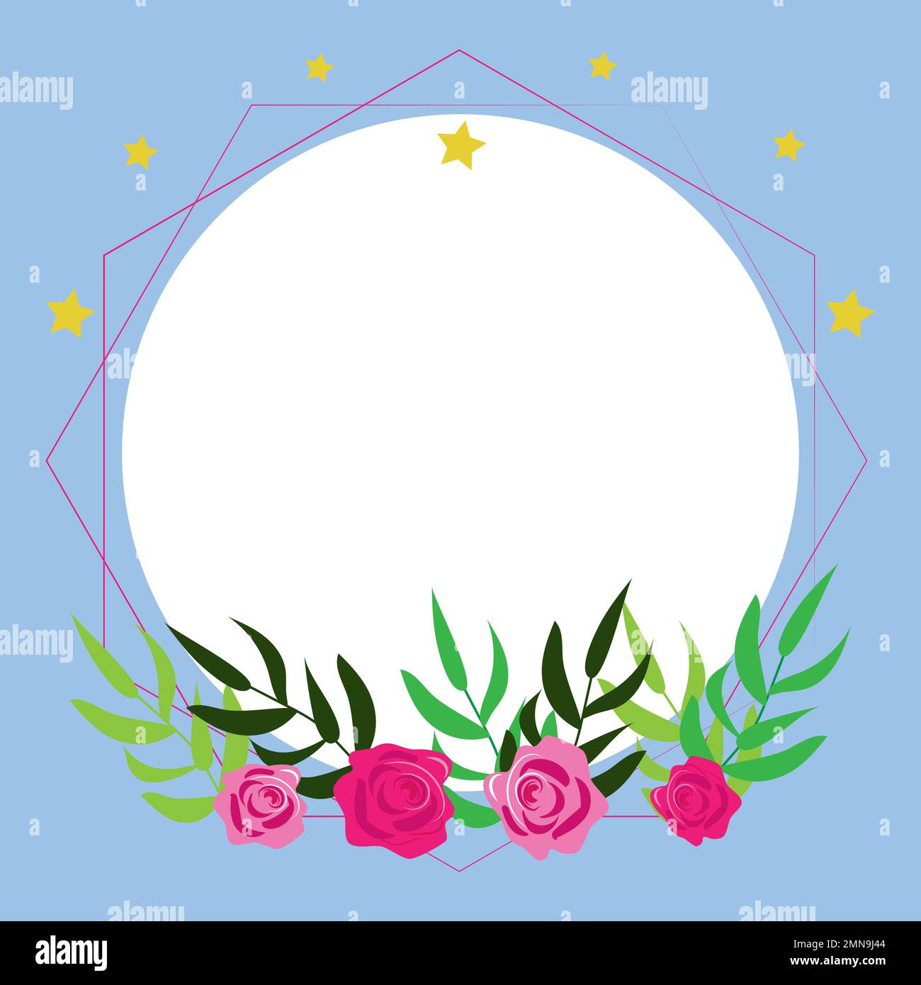 Text Frame Surrounded With Assorted Flowers Hearts And Leaves ...