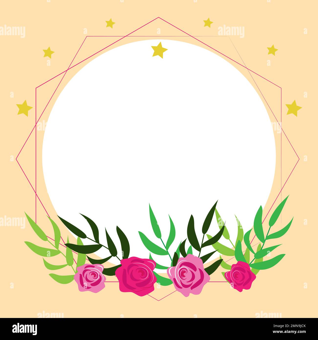 Text Frame Surrounded With Assorted Flowers Hearts And Leaves ...