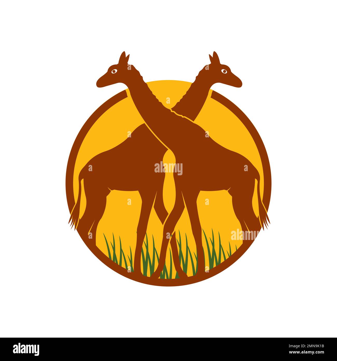 Giraffe logo illustration vector Cut Out Stock Images & Pictures - Alamy