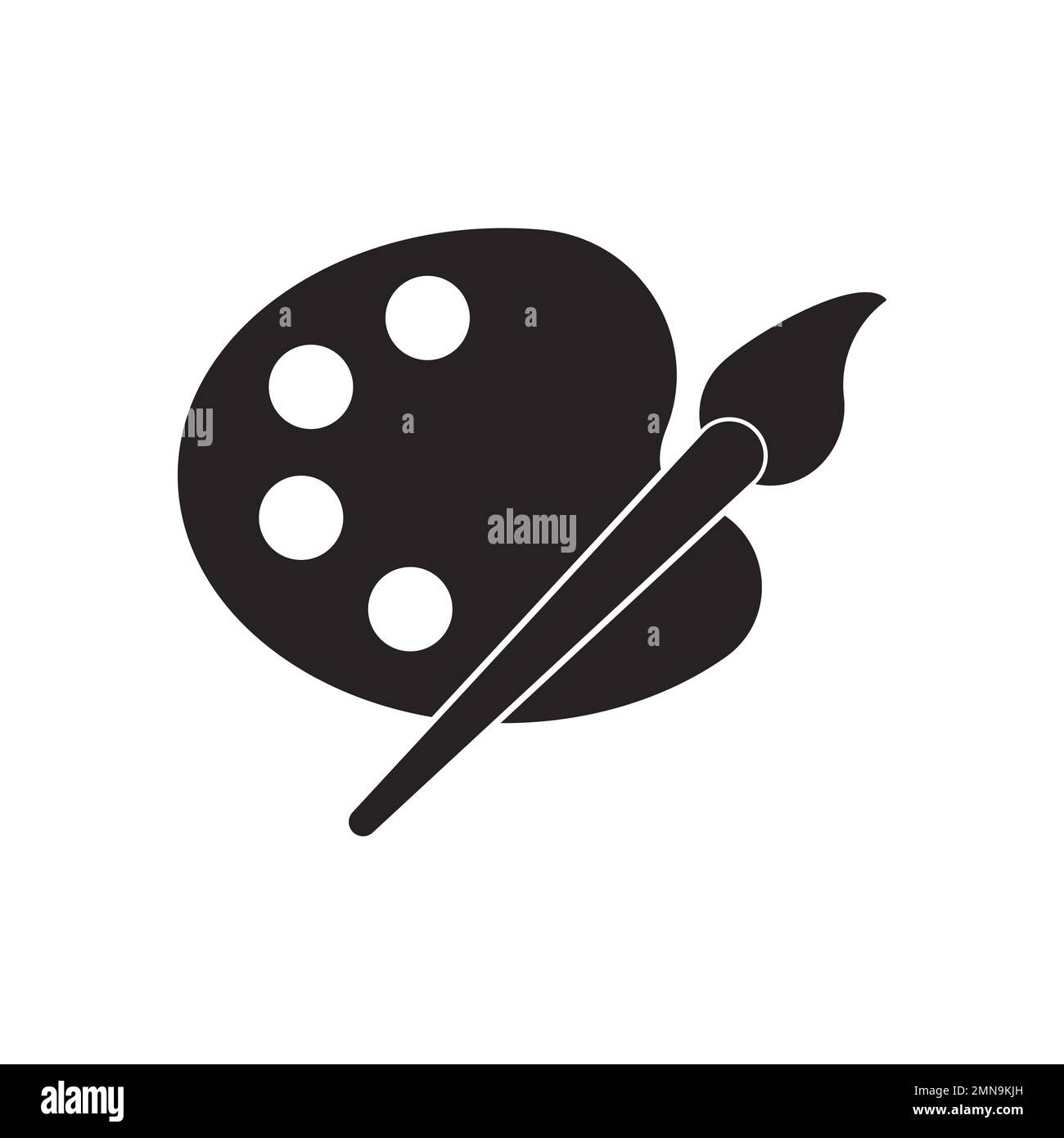 Painter palette and paint brush icon vector,illustration symbol design ...