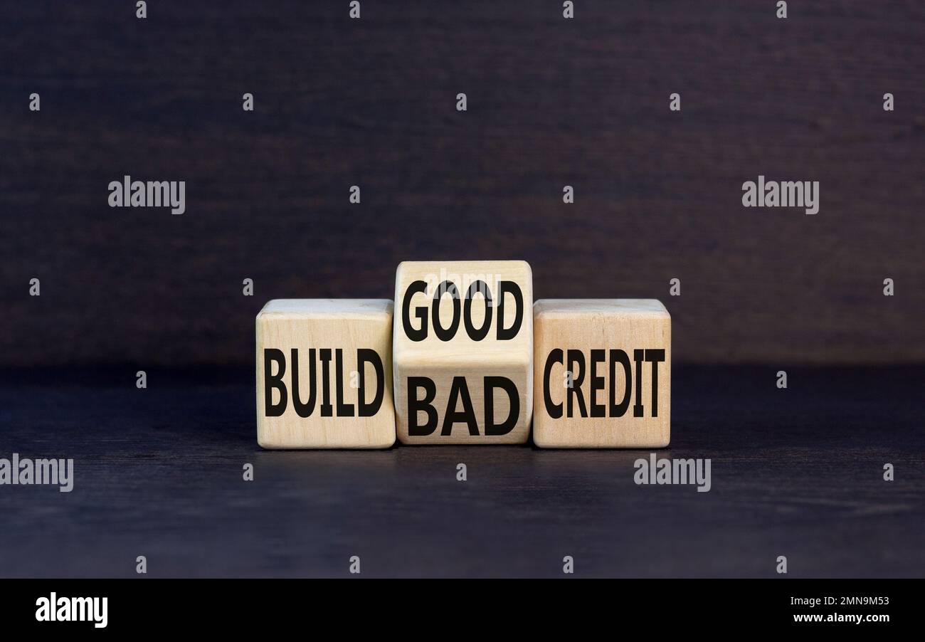 Build good or bad credit symbol. Concept word Build good or bad credit ...