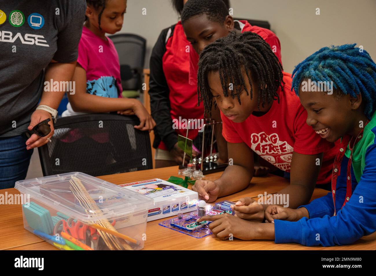 Children interact with classroom materials during the DoD STARBASE STEM ...