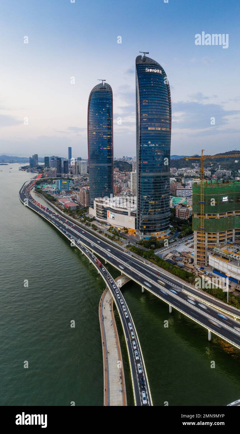 Have a bird's eye view of xiamen whole Stock Photo - Alamy