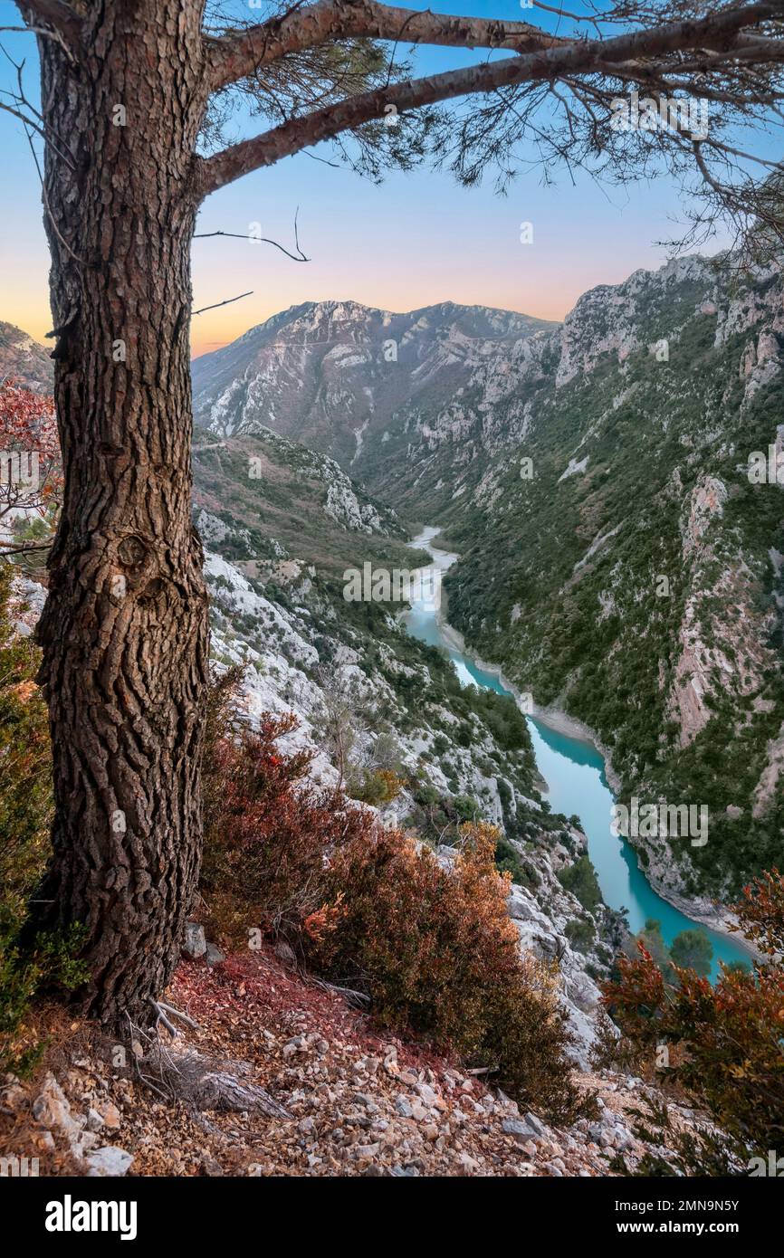 View of Verdon Gorge (Gorges du Verdon) - a river canyon located in ...